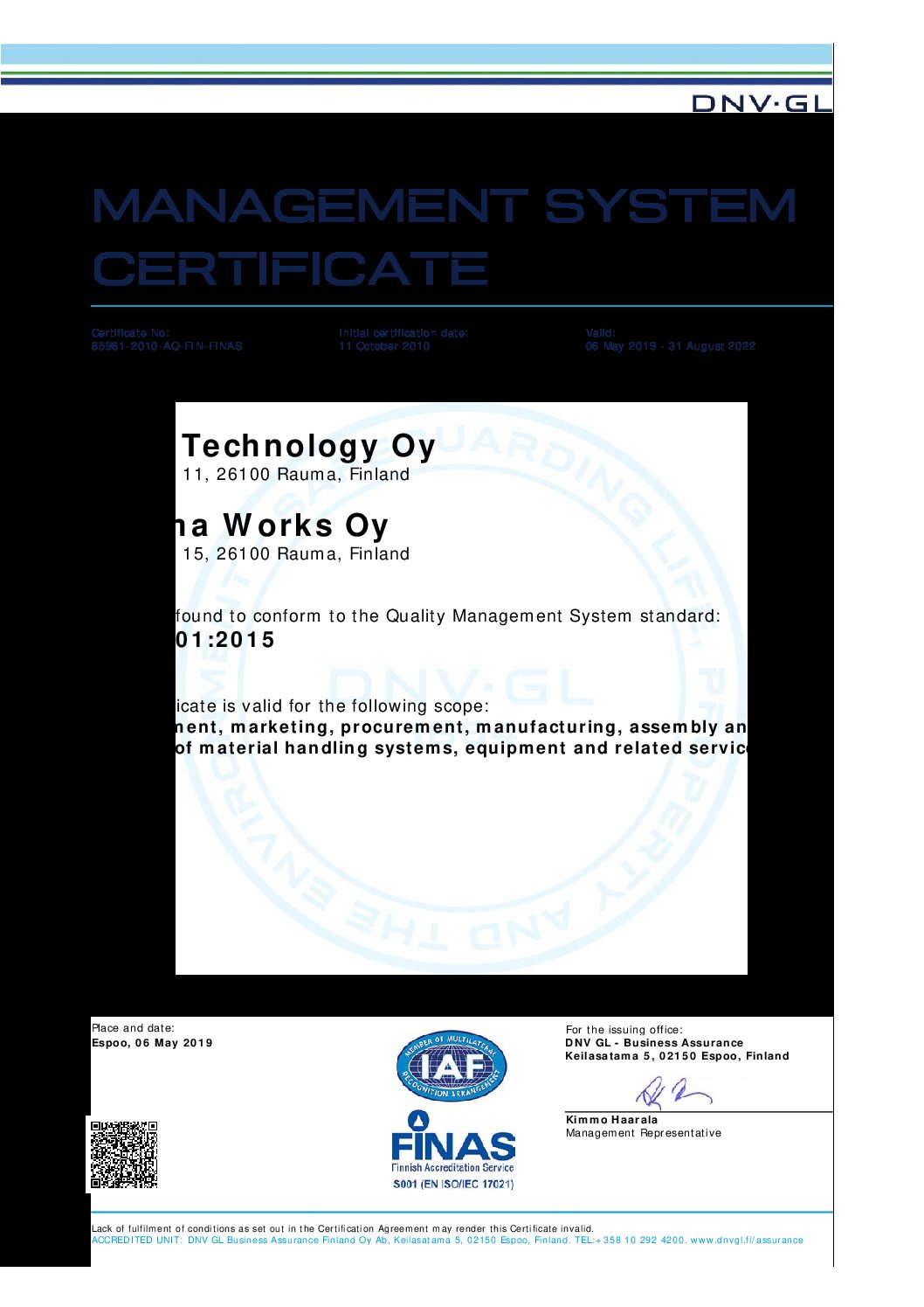 Quality Management System Certificate ISO 9001_eng - BMH Technology